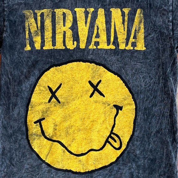NIRVANA | Shirts | Nirvana Nirvana Smiley Face Graphic Distressed ...